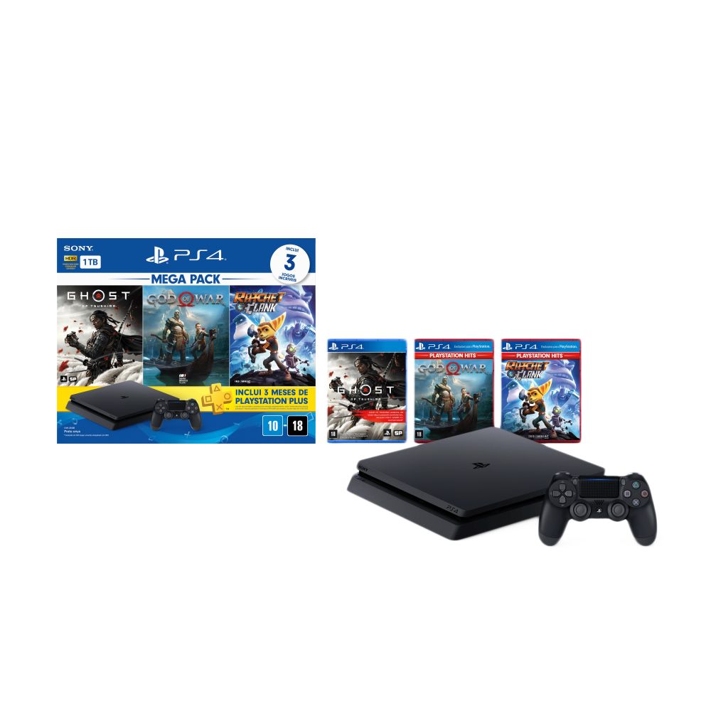 Aproveite| Console PlayStation PS4 Mega Pack Bundle 18 - LOJA RCELL